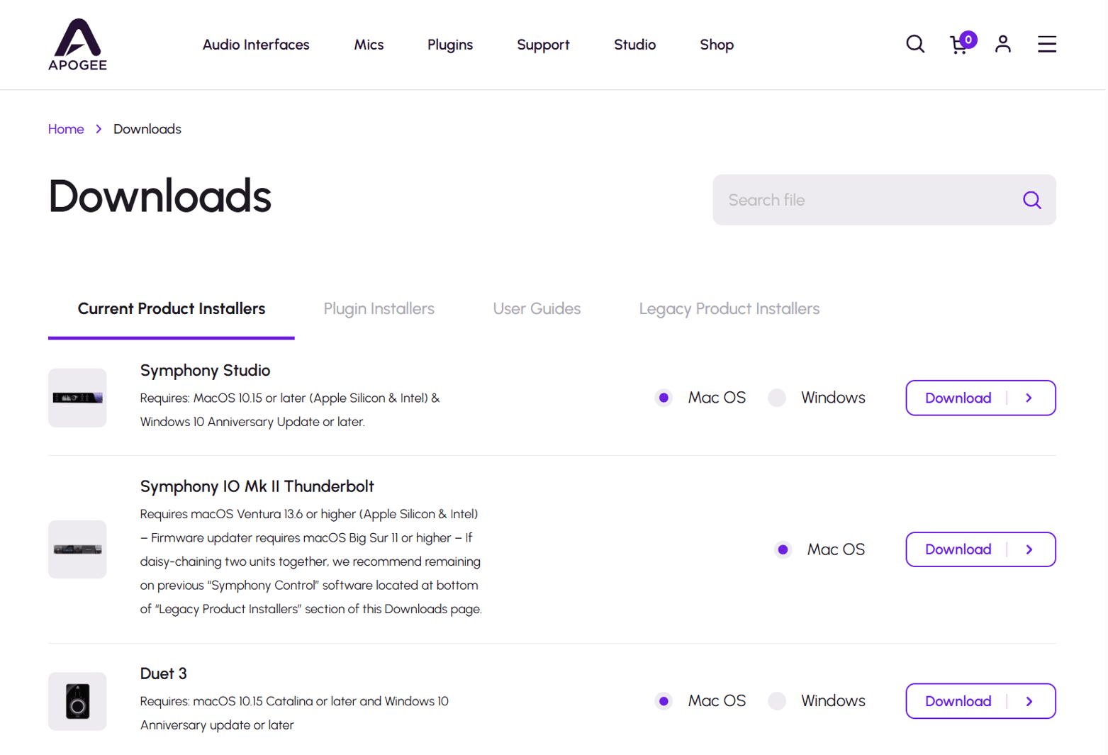 How do I find the Apogee Control, Control 2, or Maestro 2 software on ...