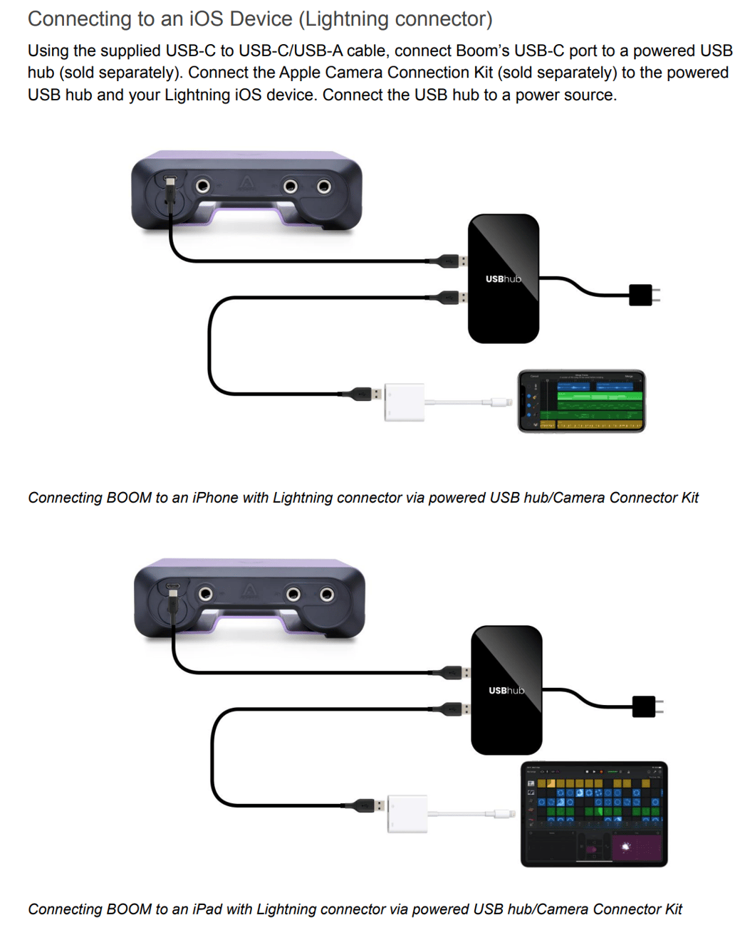 Boom is not powering on when connected with the USB C cable