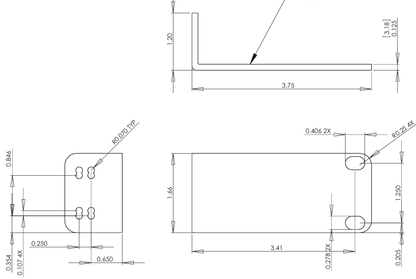 Element Rack Ear Measurement diagrams for models 24, 46, 88
