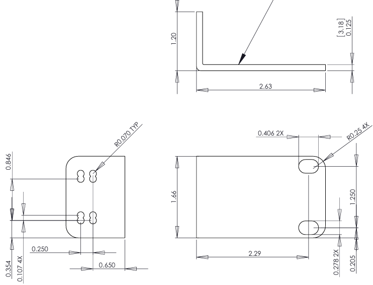 Element Rack Ear Measurement diagrams for models 24, 46, 88