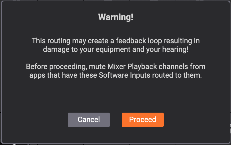 "Warning! This routing may create a feedback loop..."