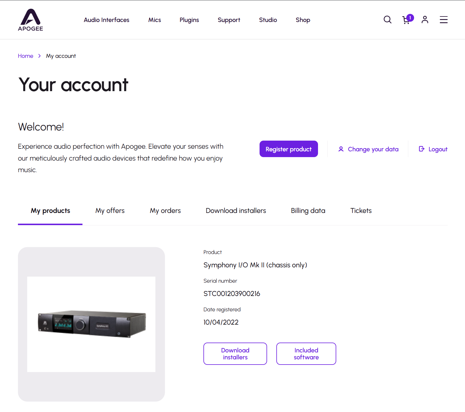 Apogee Product Registration - Where do I Register & Download Software