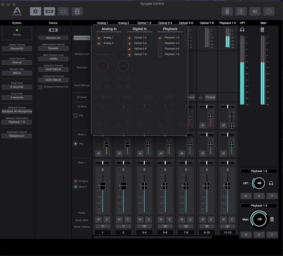 How to setup and test optical inputs and outputs in Control for Element ...