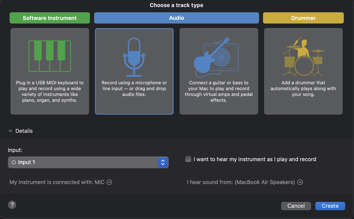 How to use MiC and Mic 96k with Garageband 10 on Mac