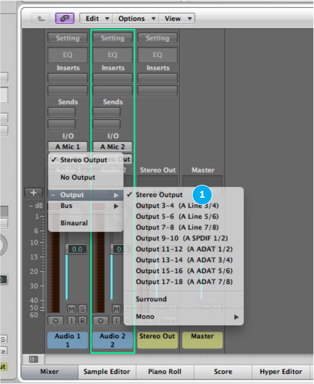 How to record with the low latency mixer on Ensemble FireWire