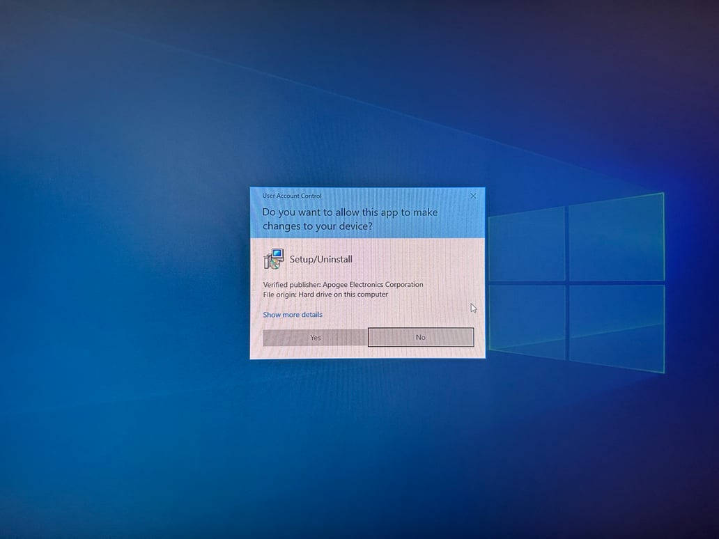 How to uninstall Apogee drivers from Windows 10