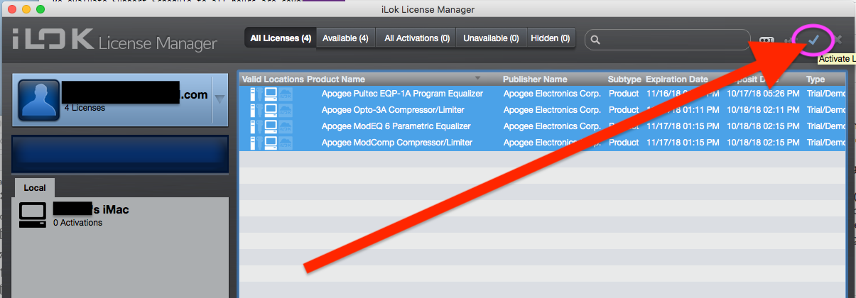 Activating Apogee Plugins
